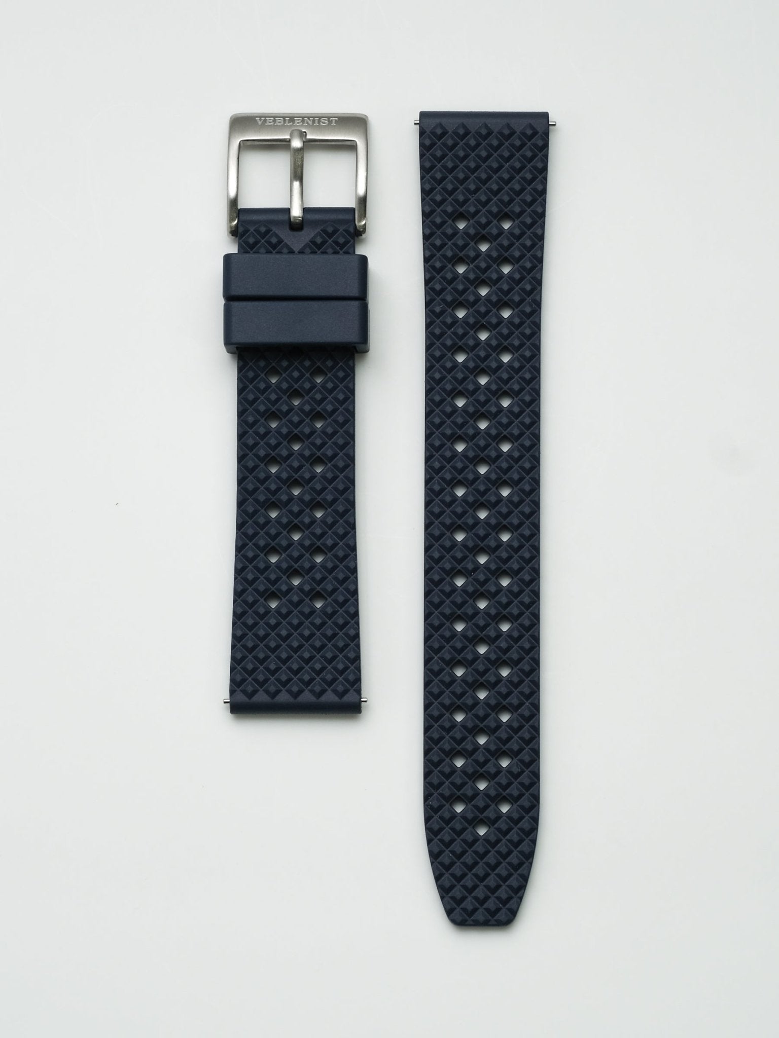 Blue Perforated FKM Rubber Watch Strap – VEBLENIST