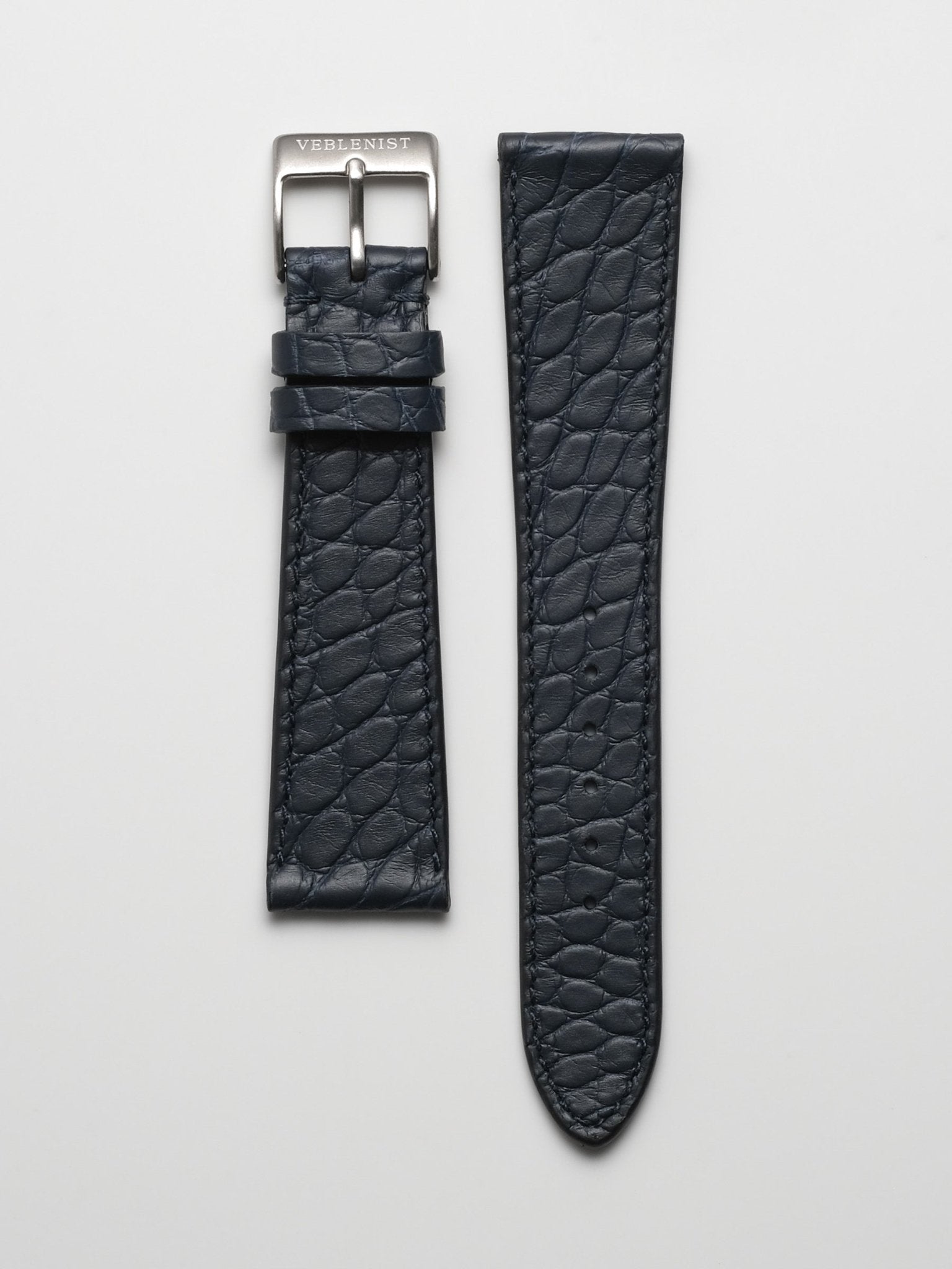 Matte Vento Alligator Round Pattern Leather Watch Strap | Veblenist ...