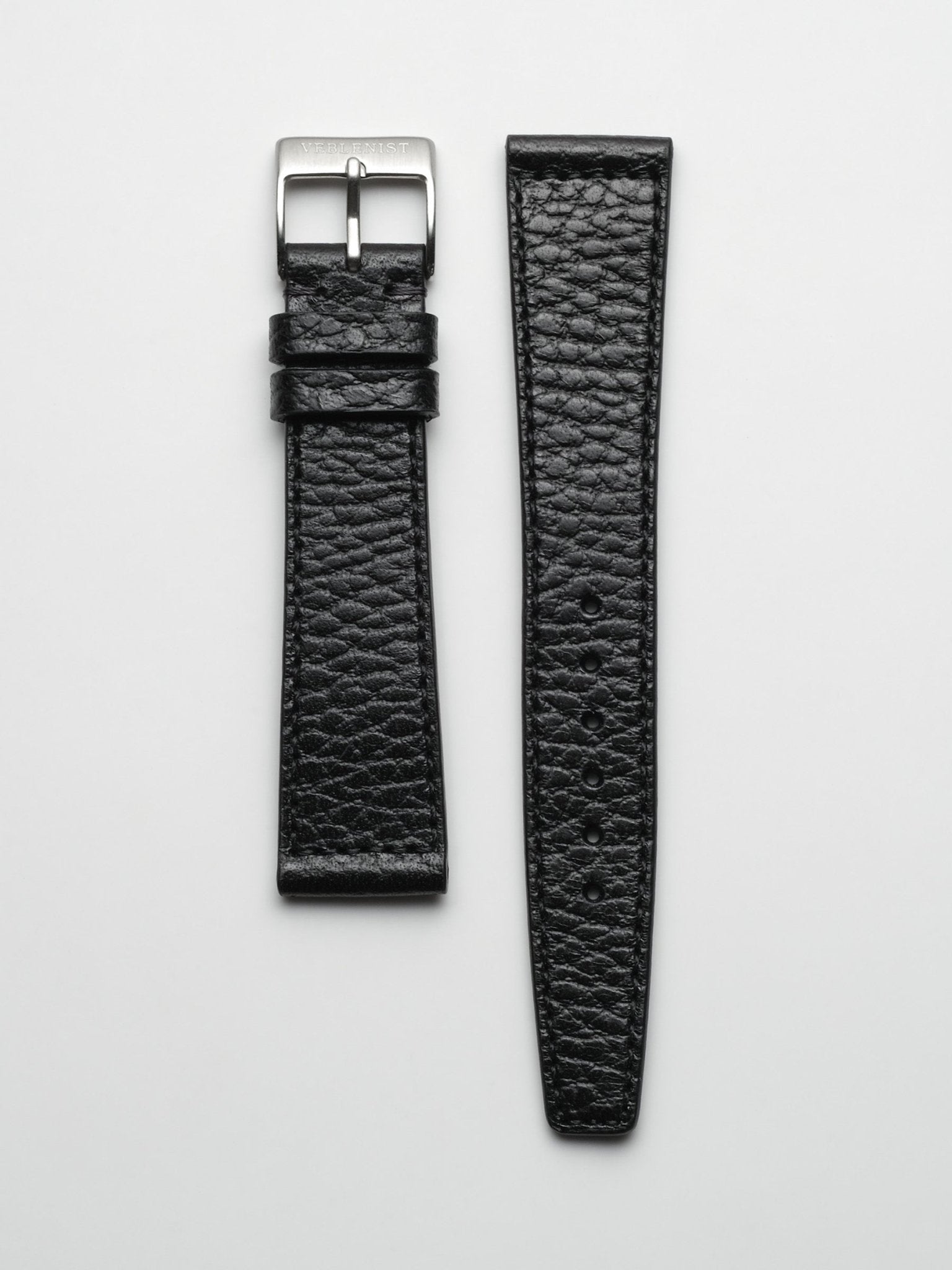 Black Pebbled Leather Watch Strap | Veblenist – VEBLENIST
