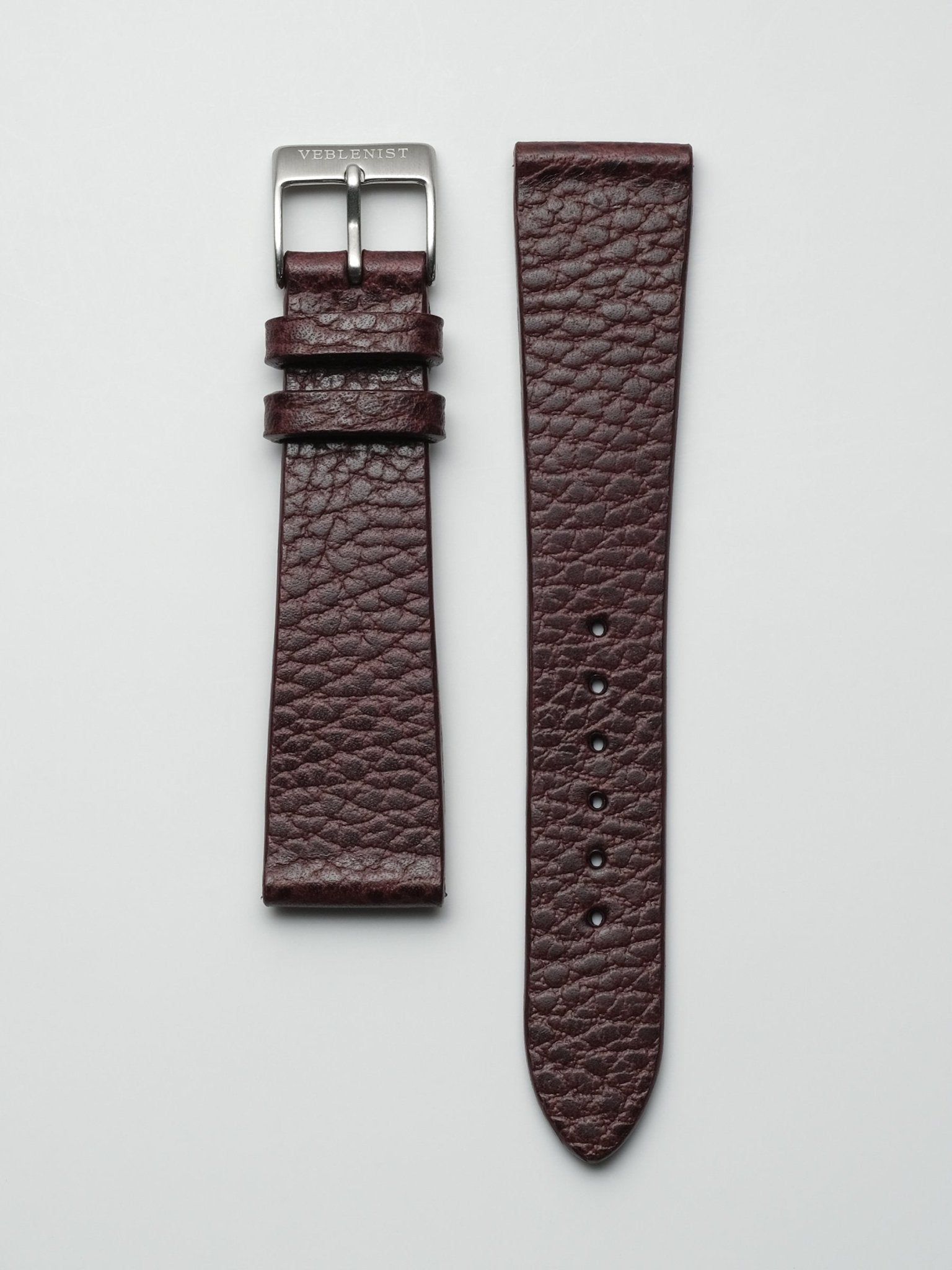 Burgundy Pebbled Leather Watch Strap | Veblenist – VEBLENIST